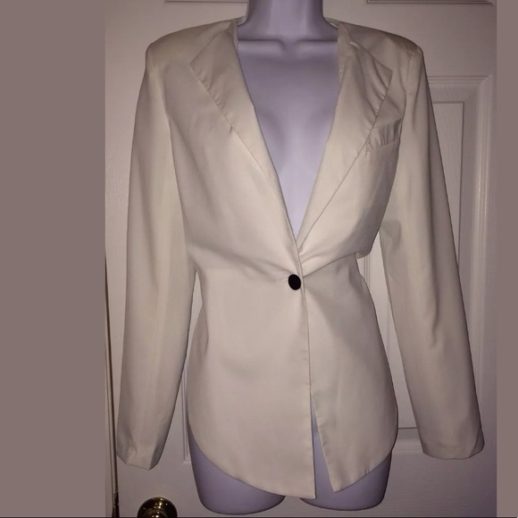Lush | Jackets & Coats | New Lush Tuxedo Jacket Blazer Hi Low Hem Ivory ...